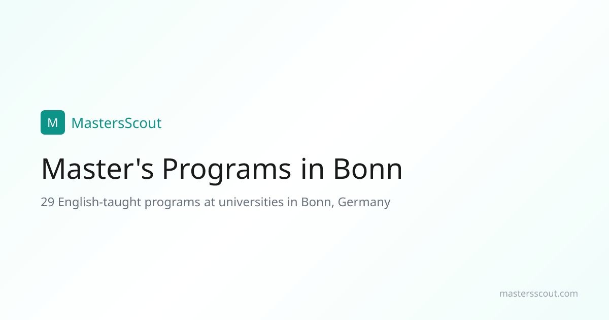 English-Taught Master's Programs in Bonn, Germany | MastersScout